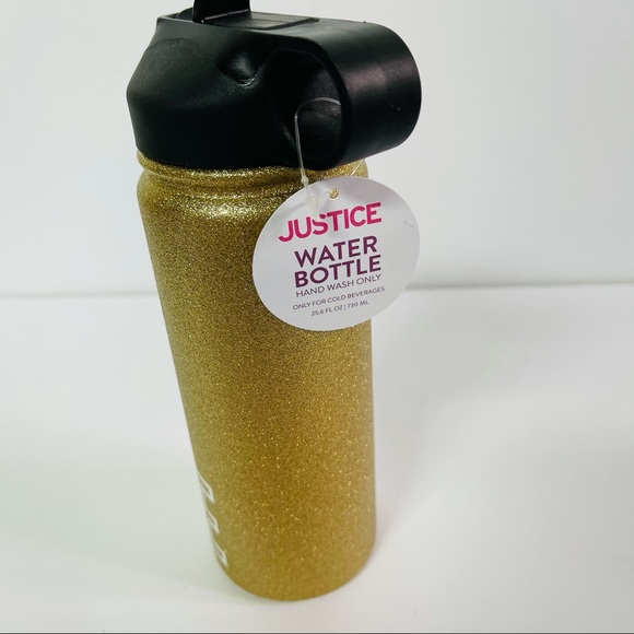 Justice | Dining | Justice Gold Glitter Sport Water Bottle Logo Nwt ...